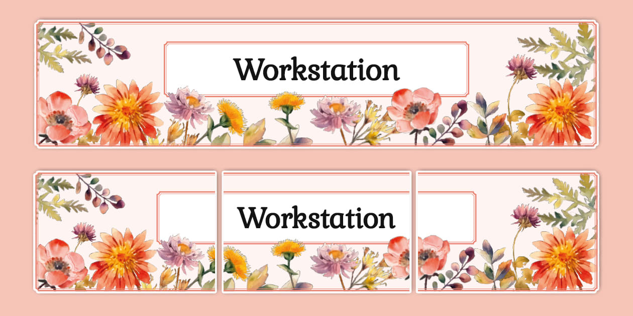 Wildflower Botanical Themed Workstation Display Banner