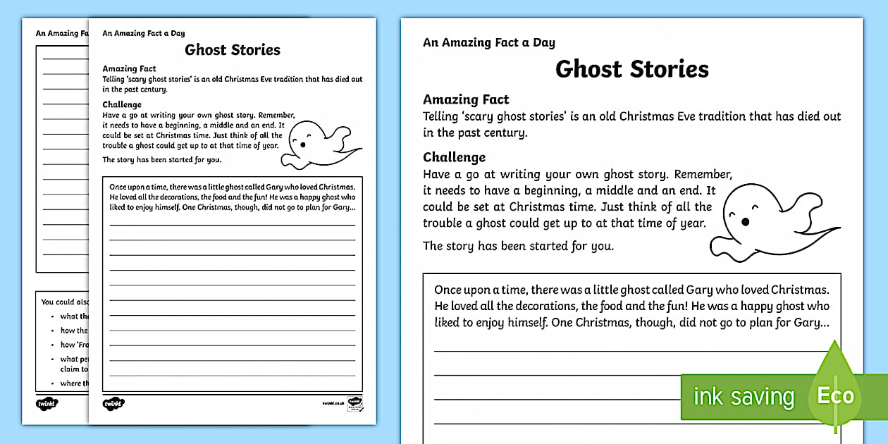 Ghost Stories Writing Worksheet / Worksheet (teacher made)