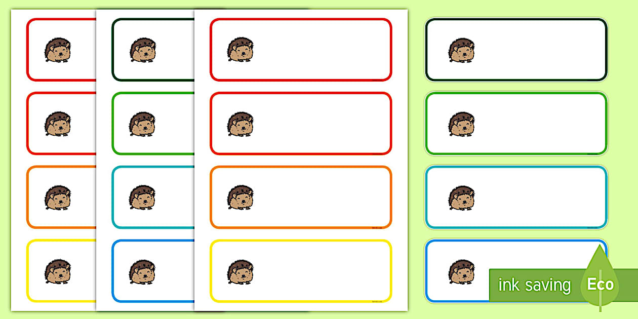 Editable Hedgehog Drawer Peg Name Labels - Twinkl