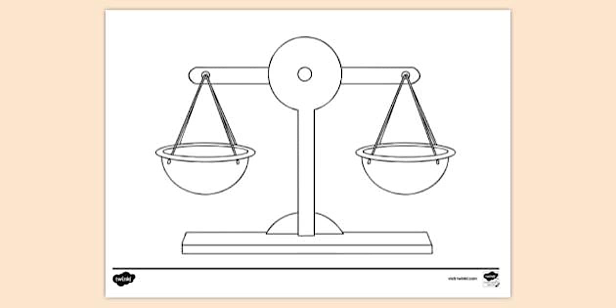 Balance Scales Colouring Sheet (teacher made) - Twinkl