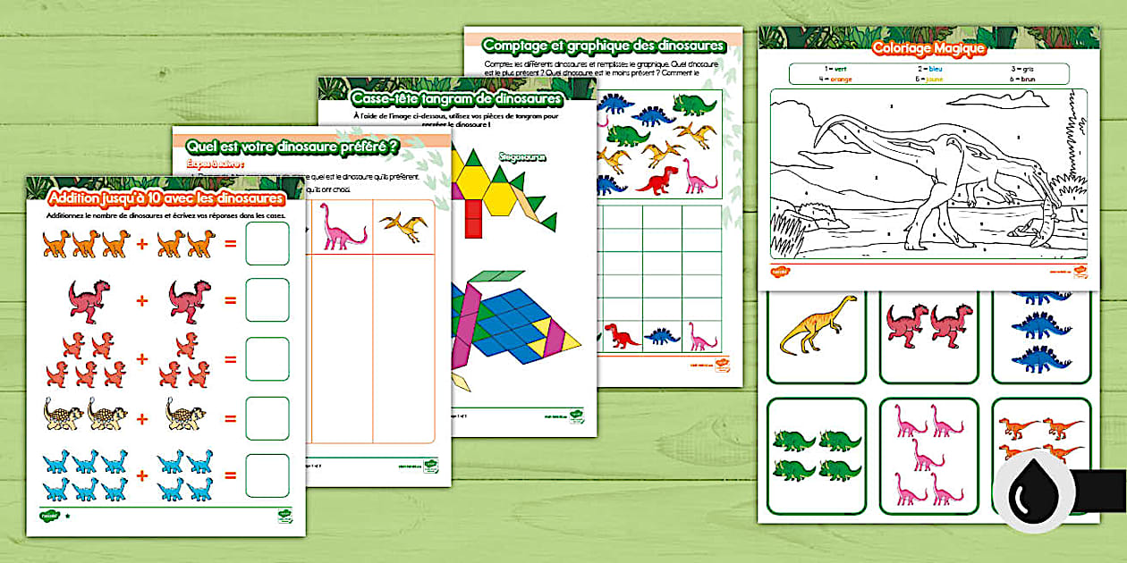 Dinosaur Math Pack French (Teacher-Made) - Twinkl