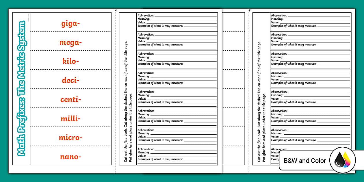 Fourth Grade Math Prefixes Flap Book (teacher made) - Twinkl