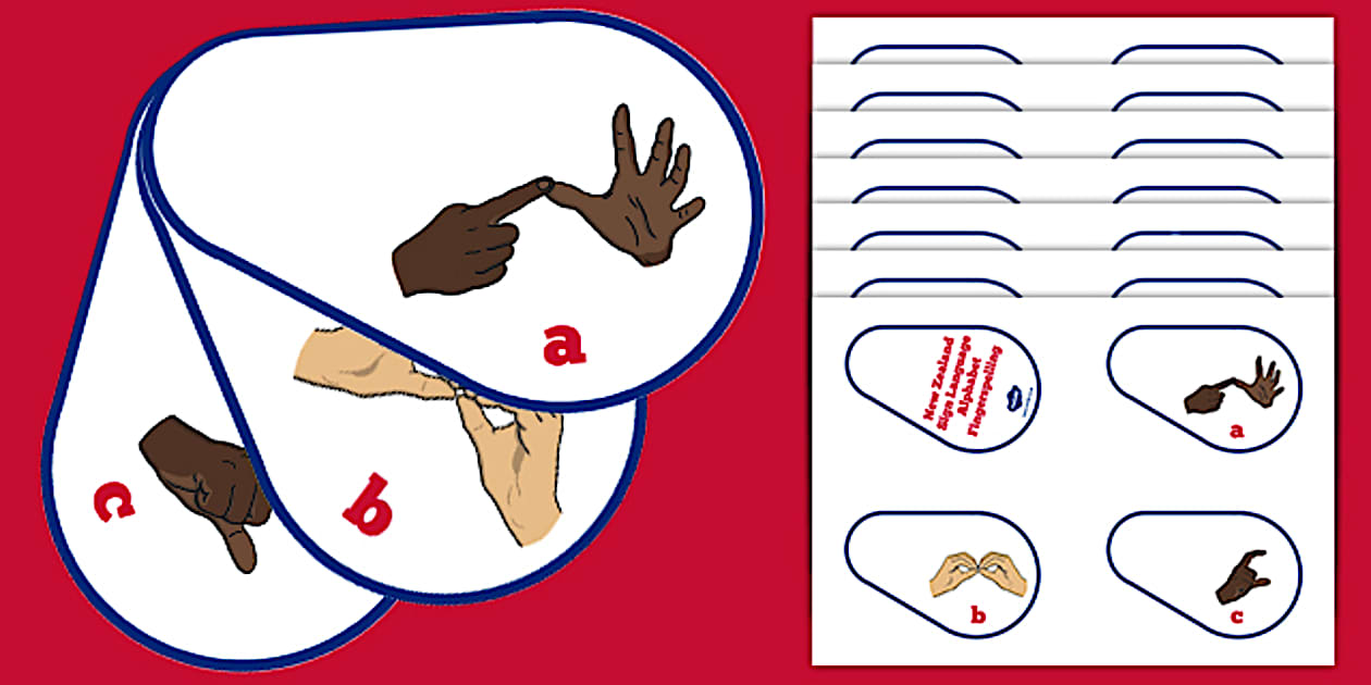 New Zealand Sign Language Alphabet Finger-spelling Cutouts