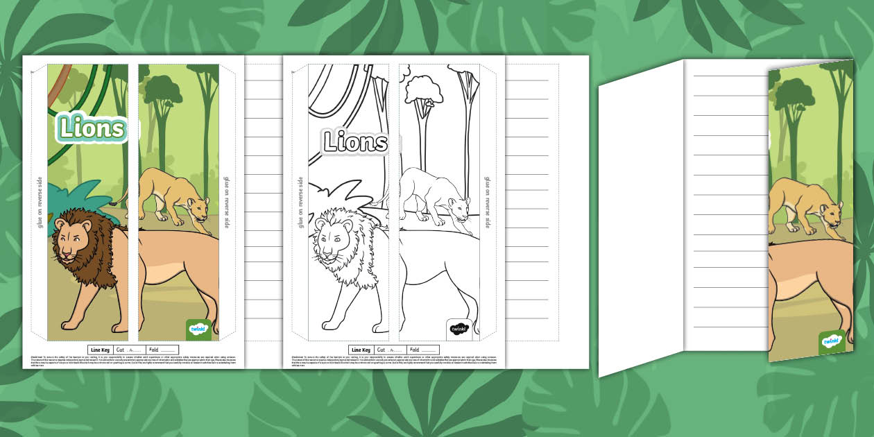 * NEW * Lion Folding Writing Template - Twinkl Writing