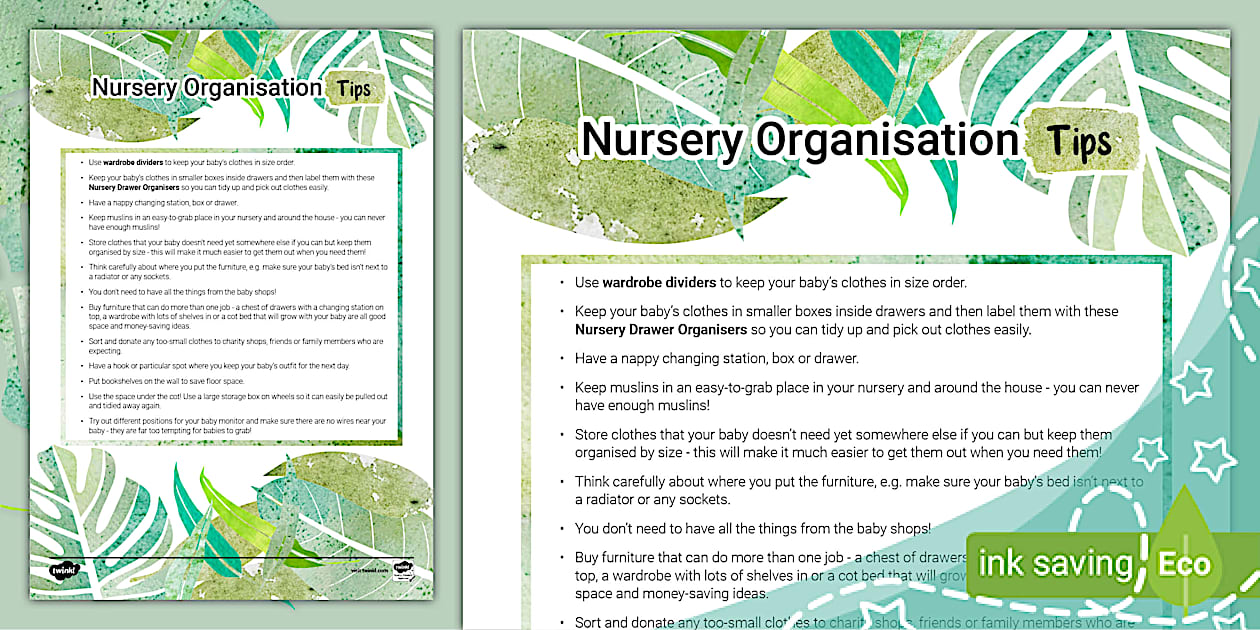 FREE! - Nursery Organisation Tips (teacher made) - Twinkl