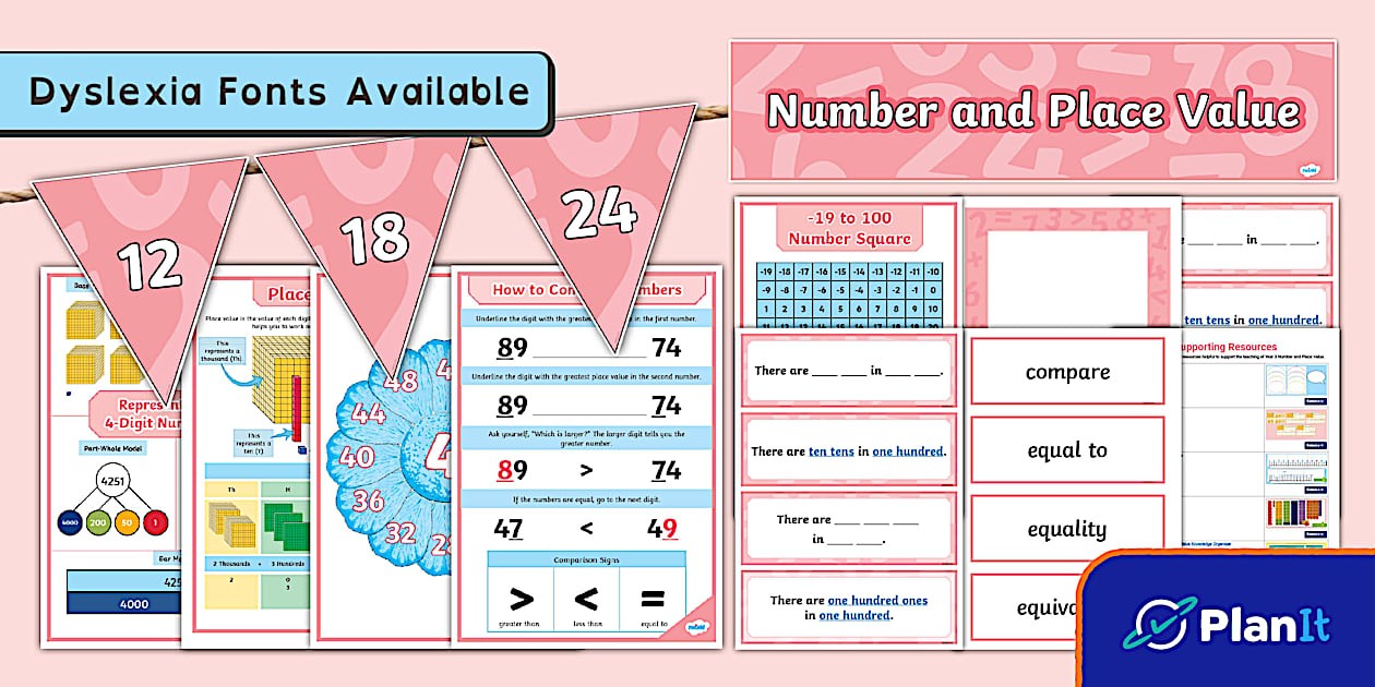Maths Working Wall Year 3 & Year 4 Place Value Display Pack