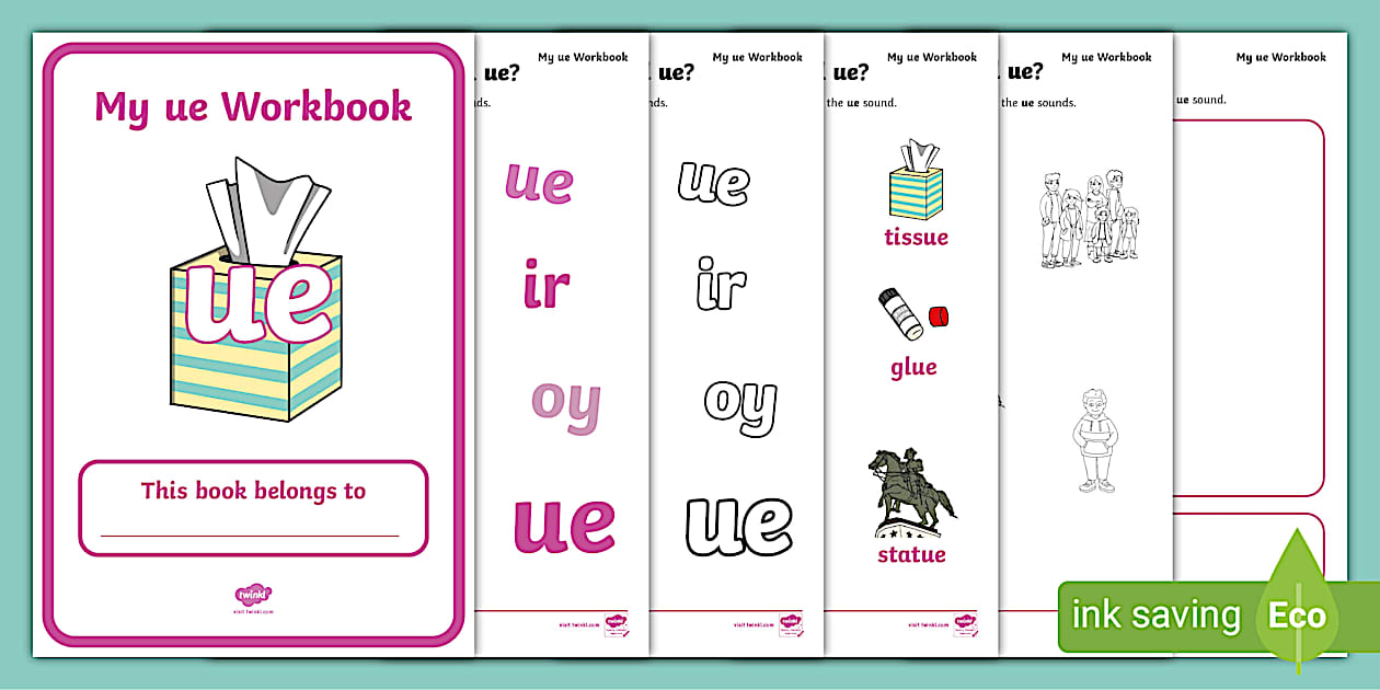 Precursive Phase 5 ue Grapheme Workbook (Teacher-Made)