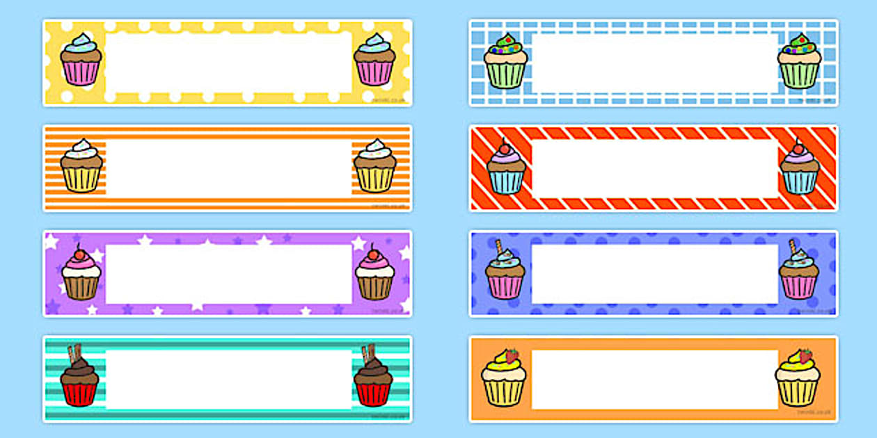 Cupcake Themed Editable Gratnells Tray Labels