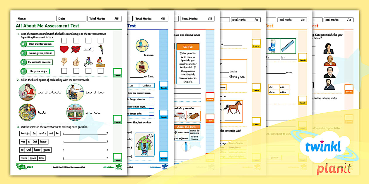 👉 Spanish: Assessment Test Pack Year 5 - Twinkl