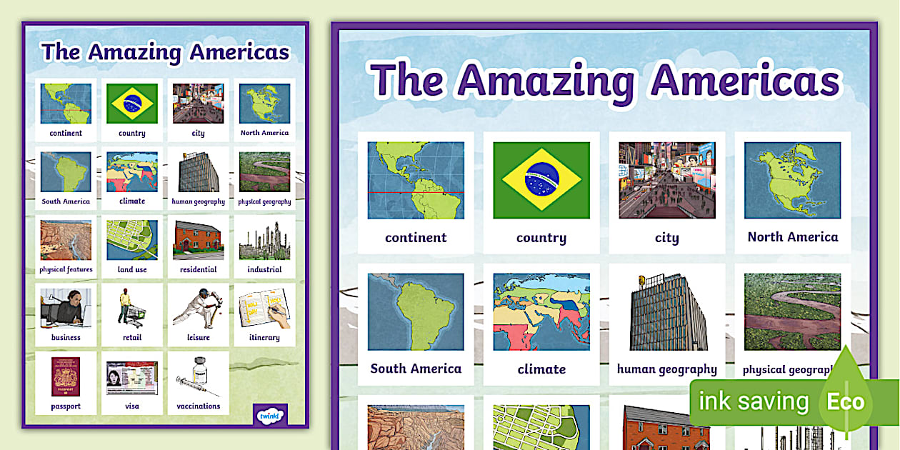 The Amazing Americas Word Grid (teacher made) - Twinkl