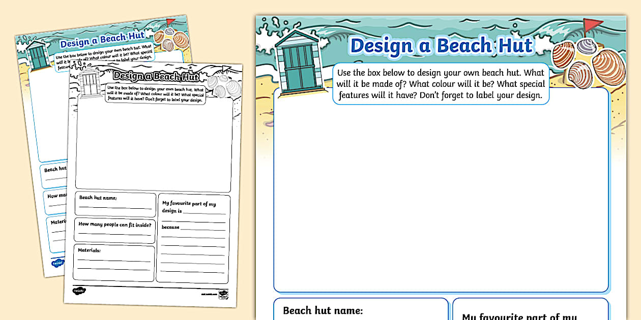 Design a Beach Hut Activity - KS1 (teacher made) - Twinkl