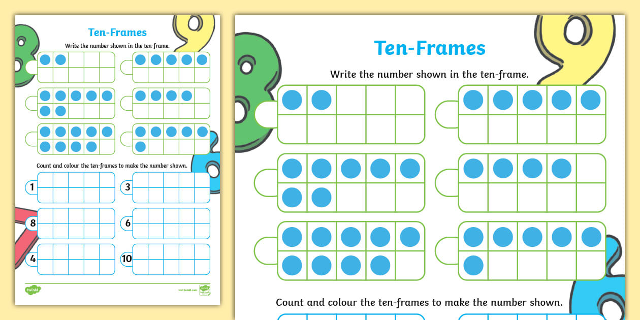 An Introduction to Ten-Frames Activity Sheet (Teacher-Made)