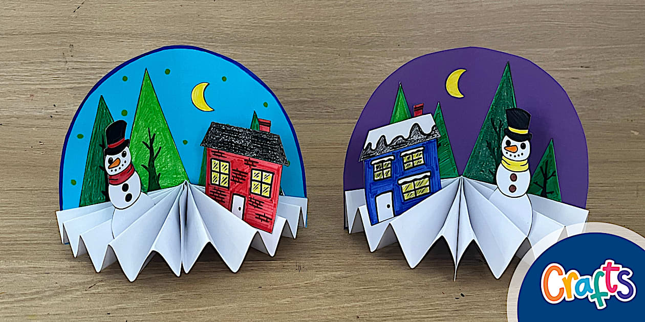 3D Winter Scene Craft (teacher made) - Twinkl