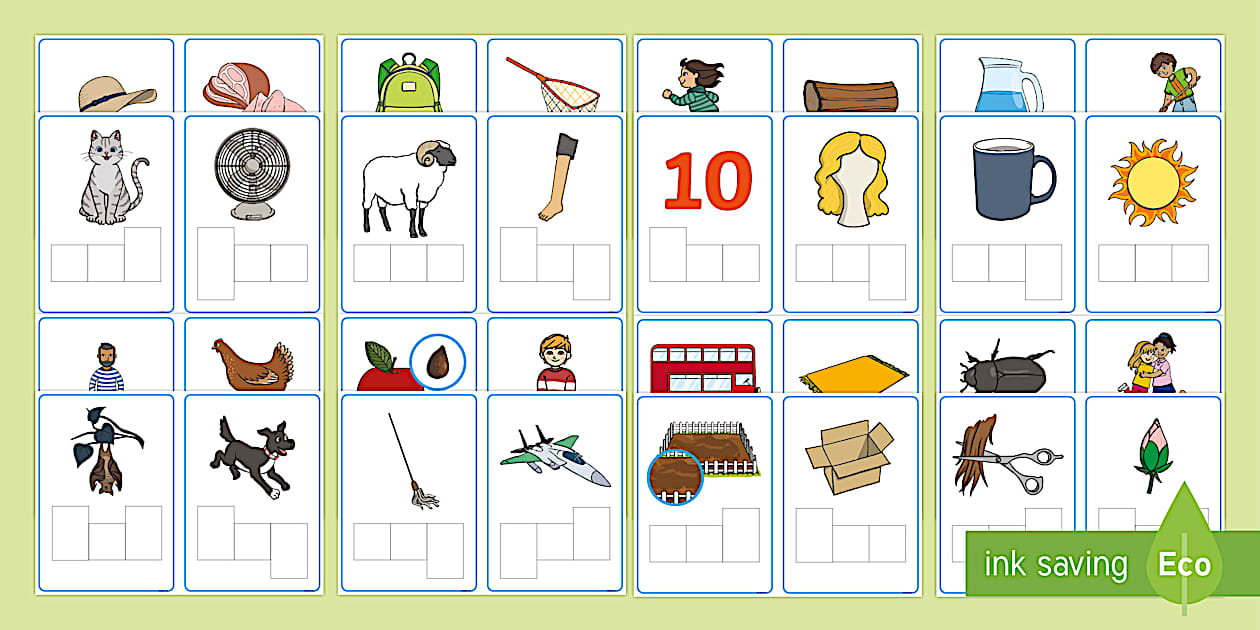 Colorful CVC Word Frames for Kids | Twinkl USA - Twinkl