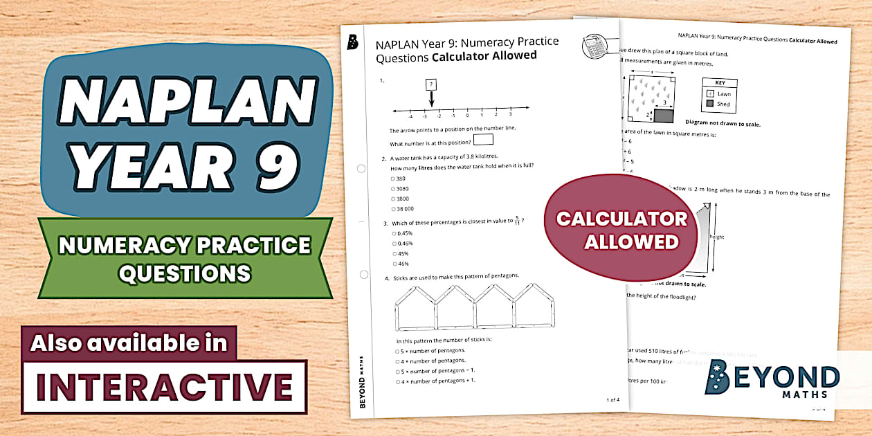 NAPLAN Year 9: Numeracy Practice Questions (Calculator Allowed)