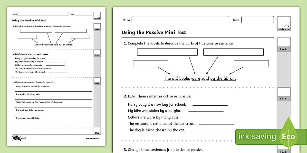 Using the Passive Voice Test - Passive Voice Questions