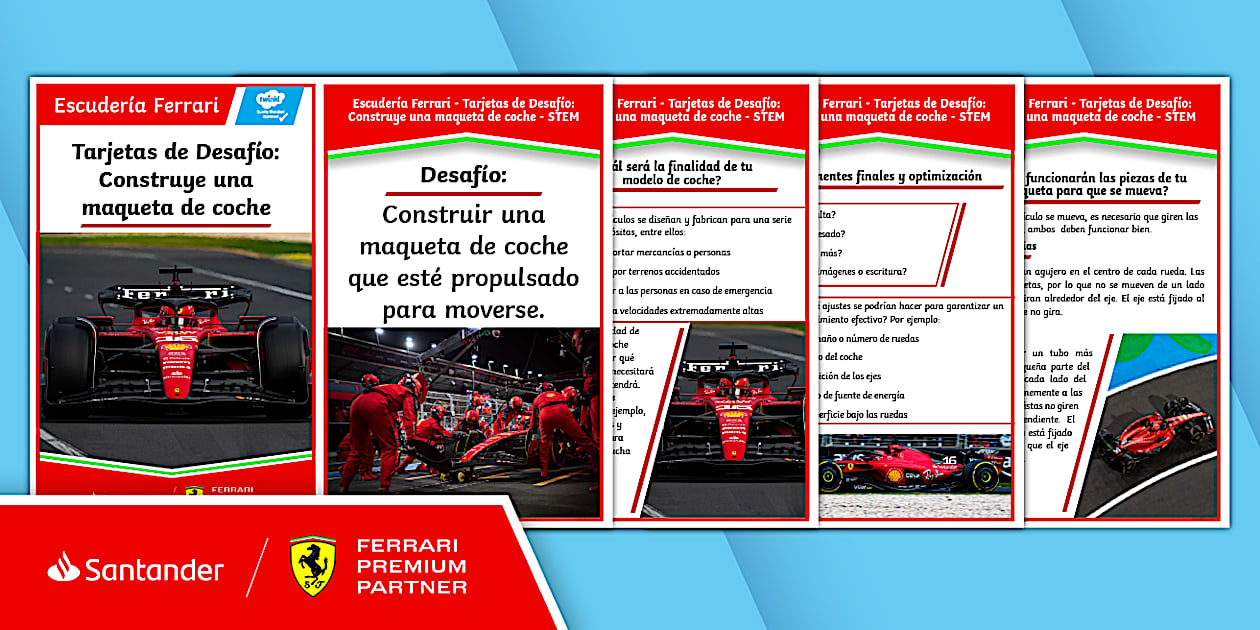 Escudería Ferrari - Tarjetas de Desafío: Construye una maqueta de coche ...