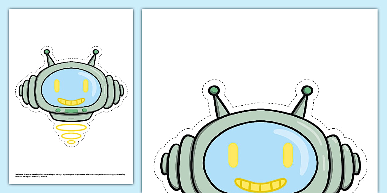 Robot Emoticon Cut Out (teacher made) - Twinkl