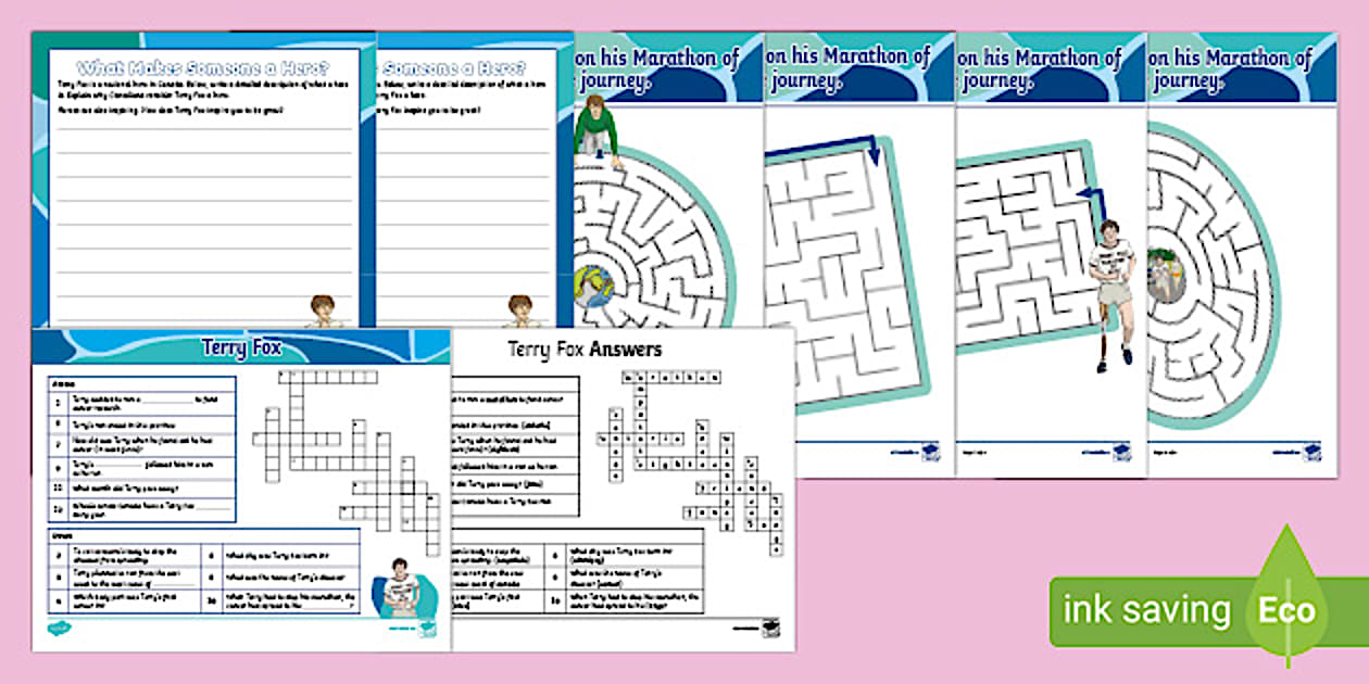 Terry Fox PDF Worksheets Pack (teacher made) - Twinkl