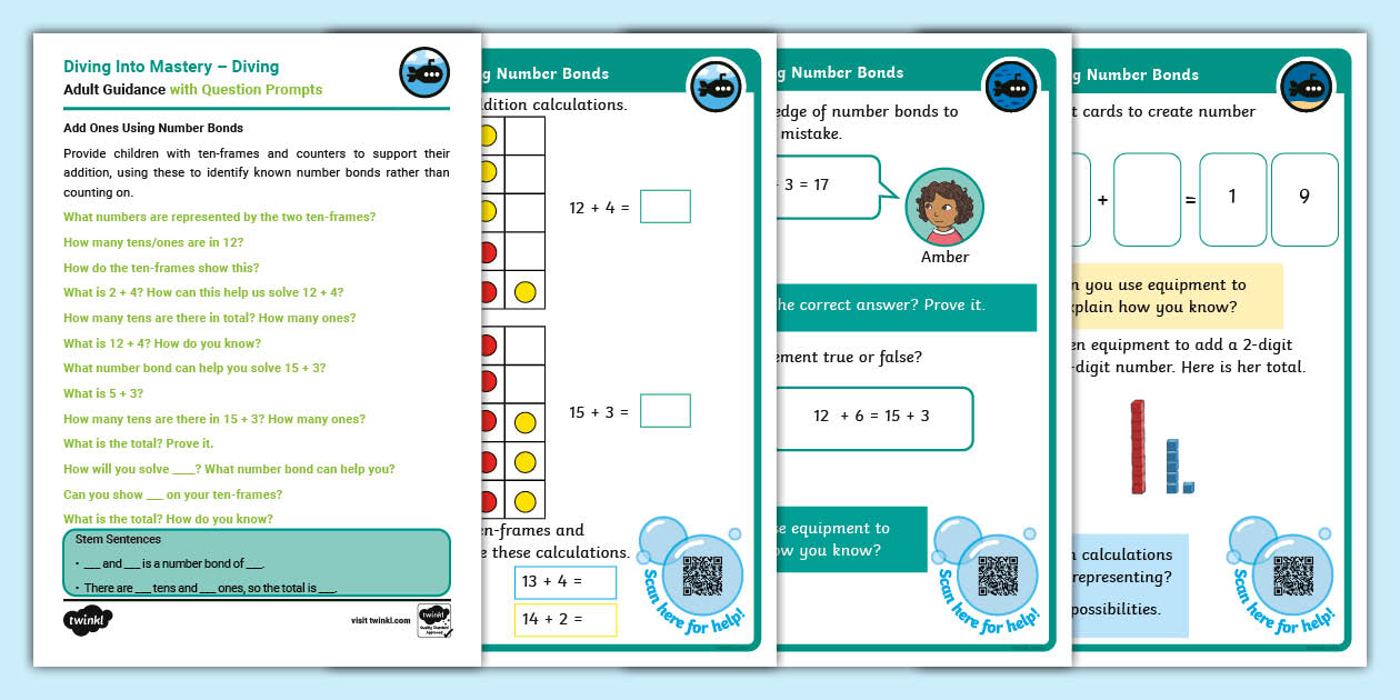 👉 Y1 Diving Into Mastery: Step 2 Add Ones Using Number Bonds