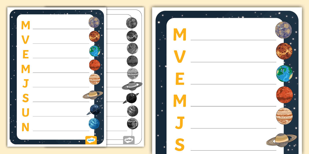 Planet Mnemonic Template - Twinkl Posters (Teacher-Made)