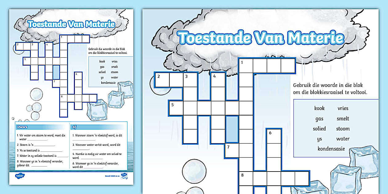 Toestande Van Materie - Blokkiesraaisel