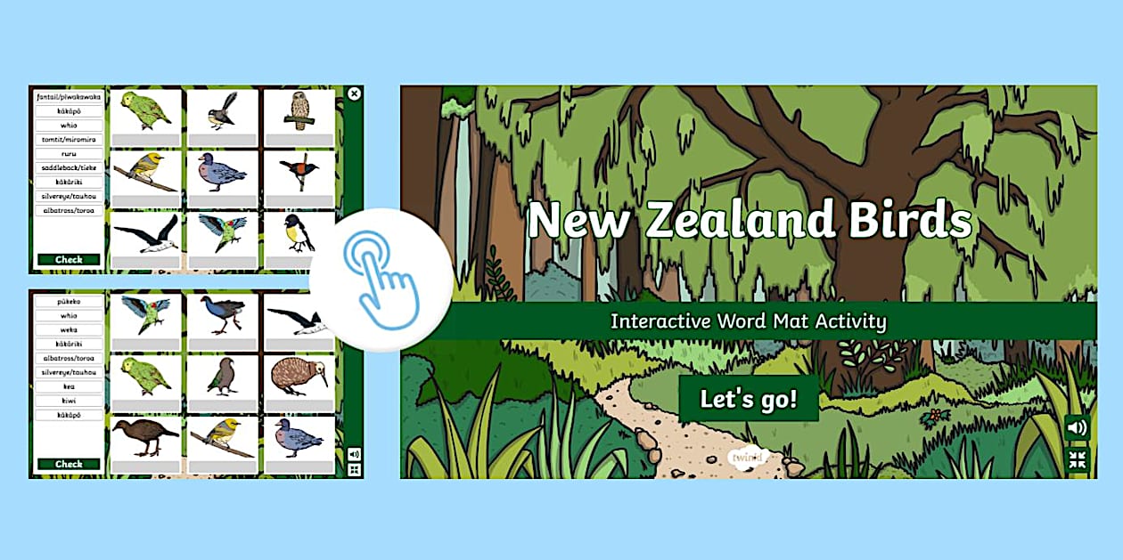 New Zealand Birds Interactive Word Mat Activity