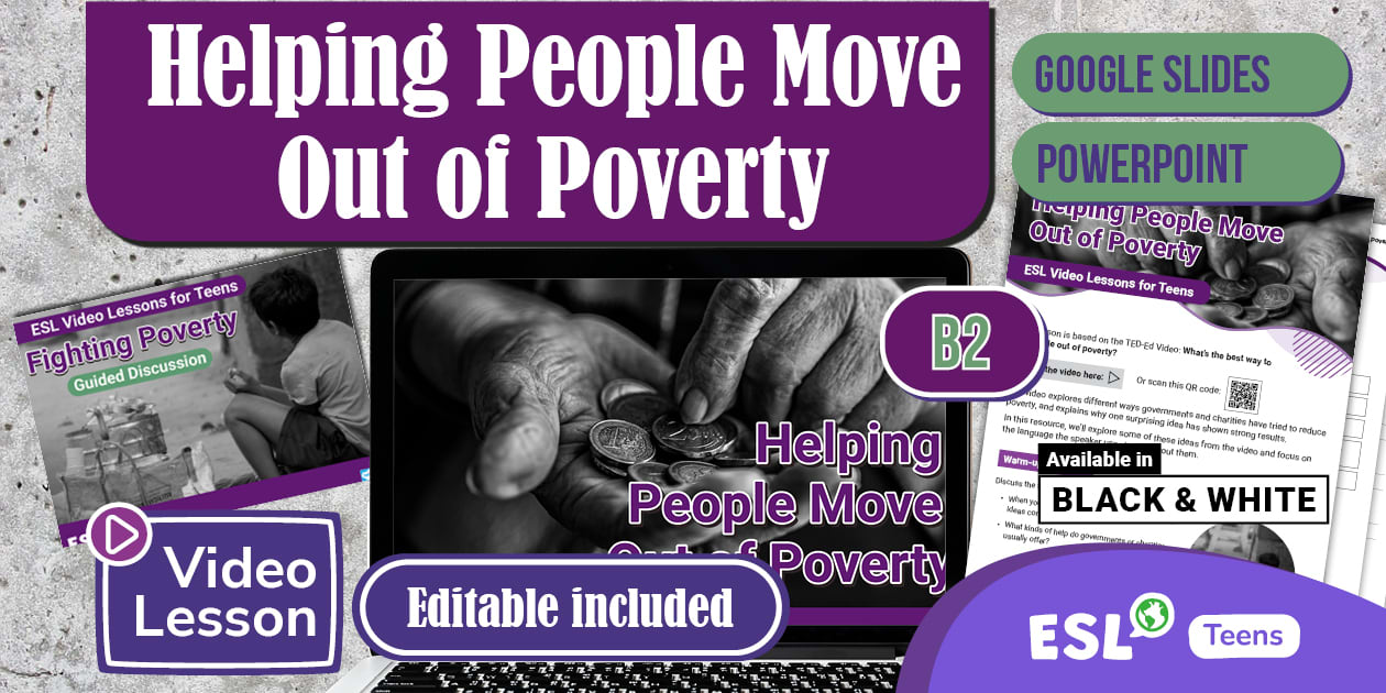 Video Lesson Activity Pack on Poverty - ideal for B2 Teens