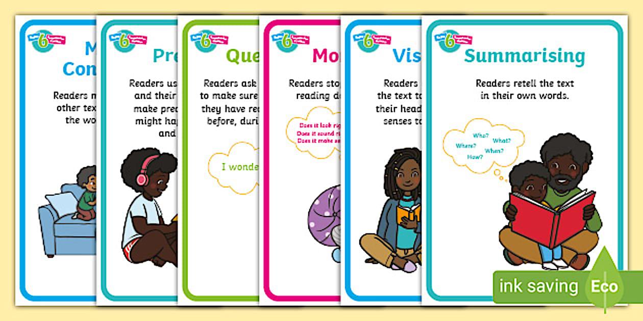 Super 6 Comprehension Strategies Activity Posters - Nigeria