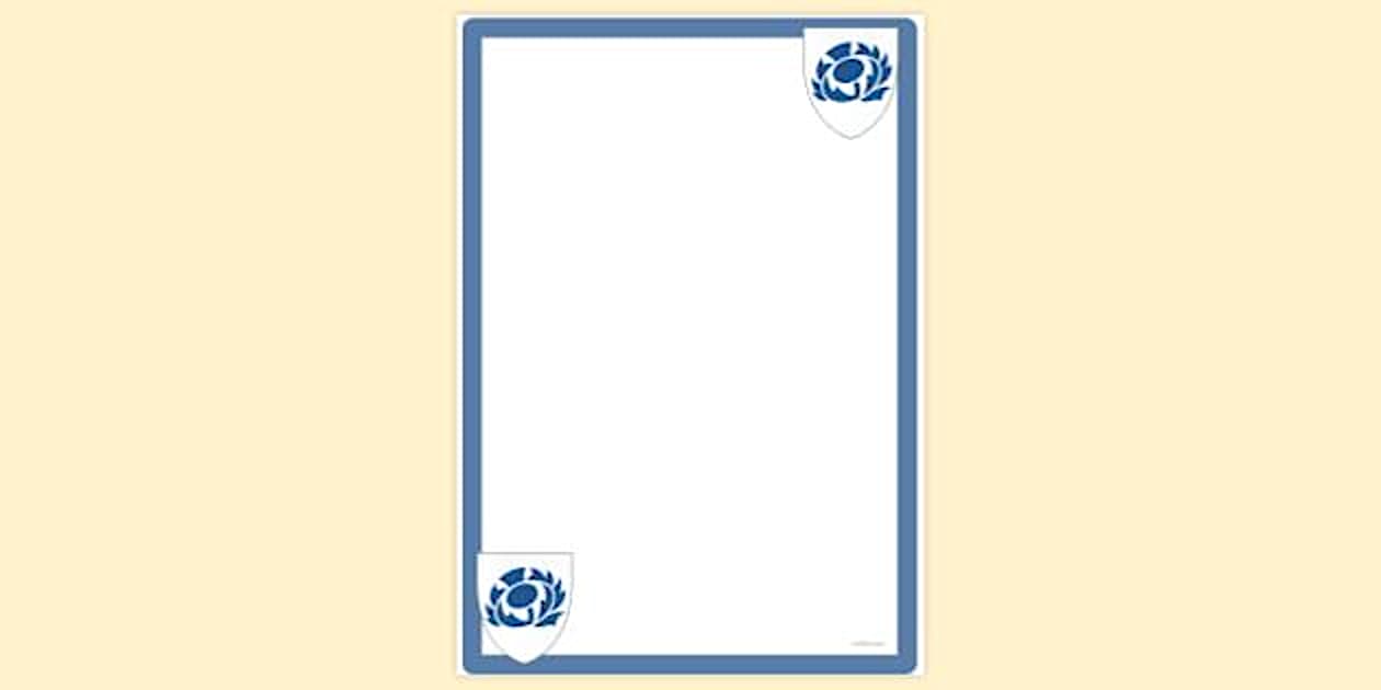 Scotland Rugby Crest Page Border | Page Borders | Twinkl