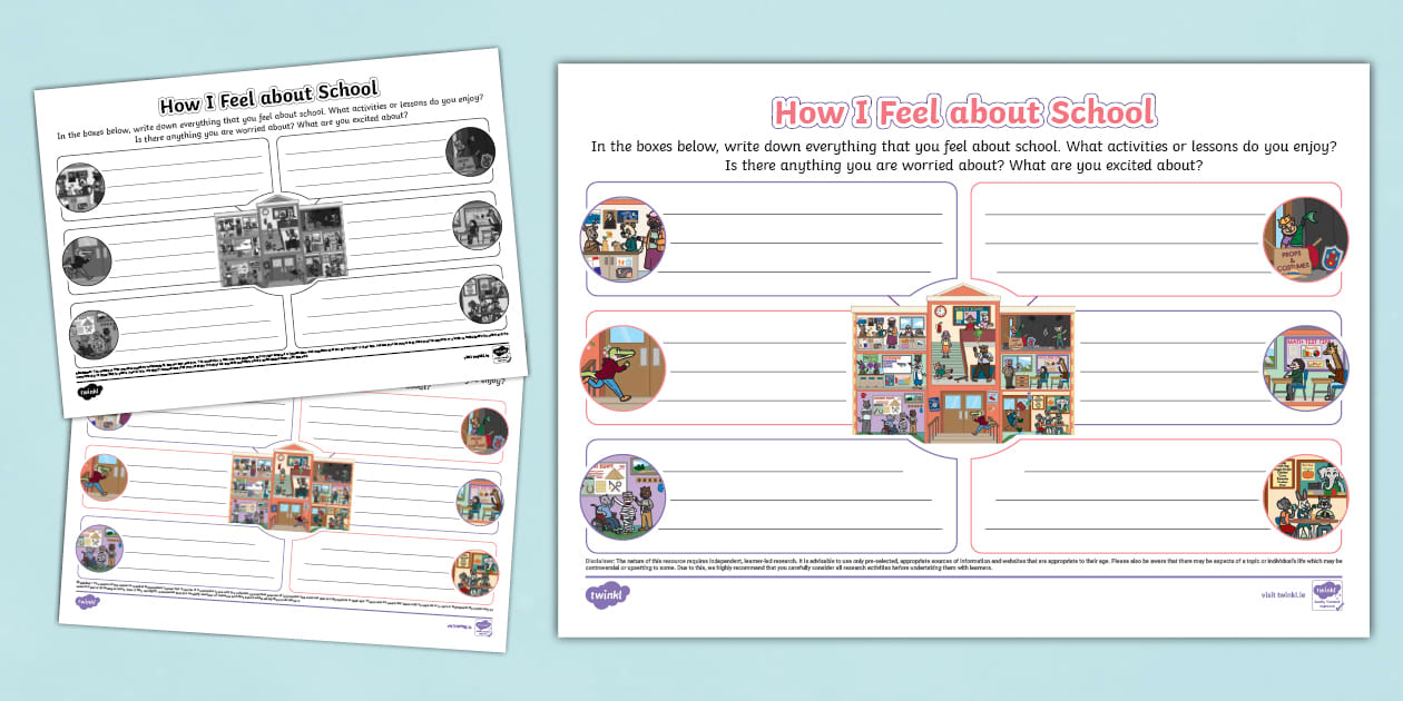 How I Feel about School Mind Map (teacher made) - Twinkl