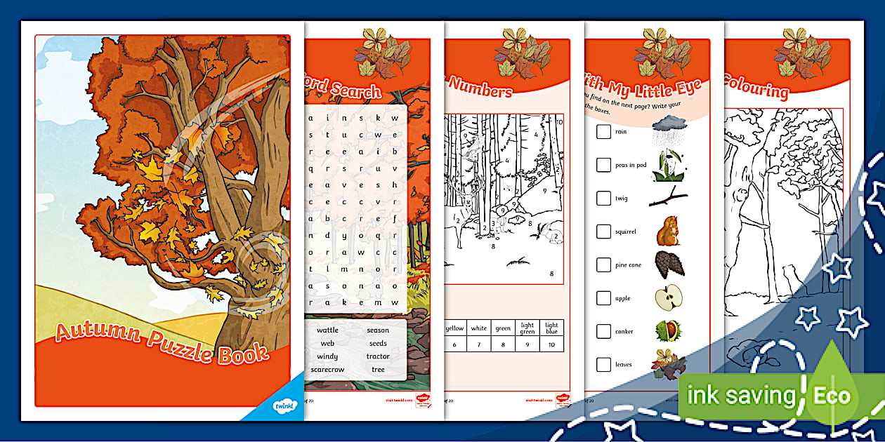 Autumn Puzzle Book (ティーチャーメイド) - Twinkl