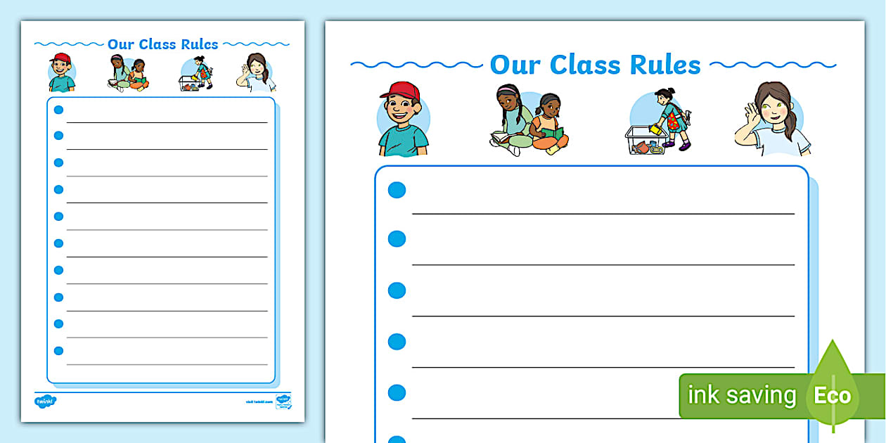 Our Class Rules Writing Template (Teacher-Made) - Twinkl
