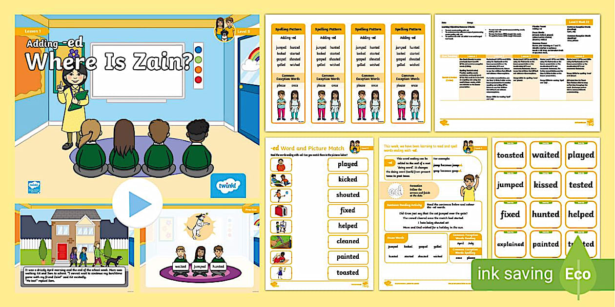 Adding -ed Lesson Pack - Level 5 Week 22 Lesson 1 - Twinkl