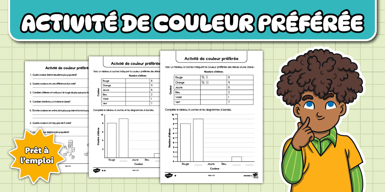 Data Activity Sheet for Favourite Colour Survey