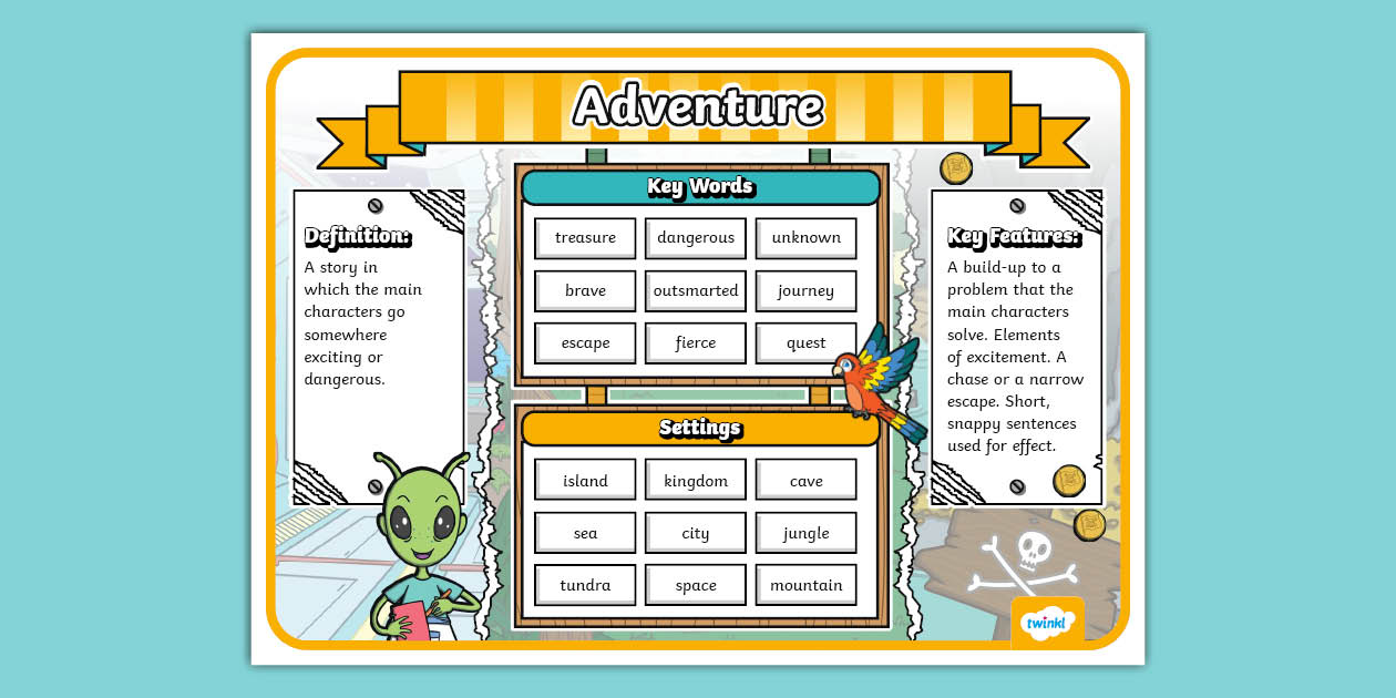 Story Genres Adventure Display Posters (teacher made)