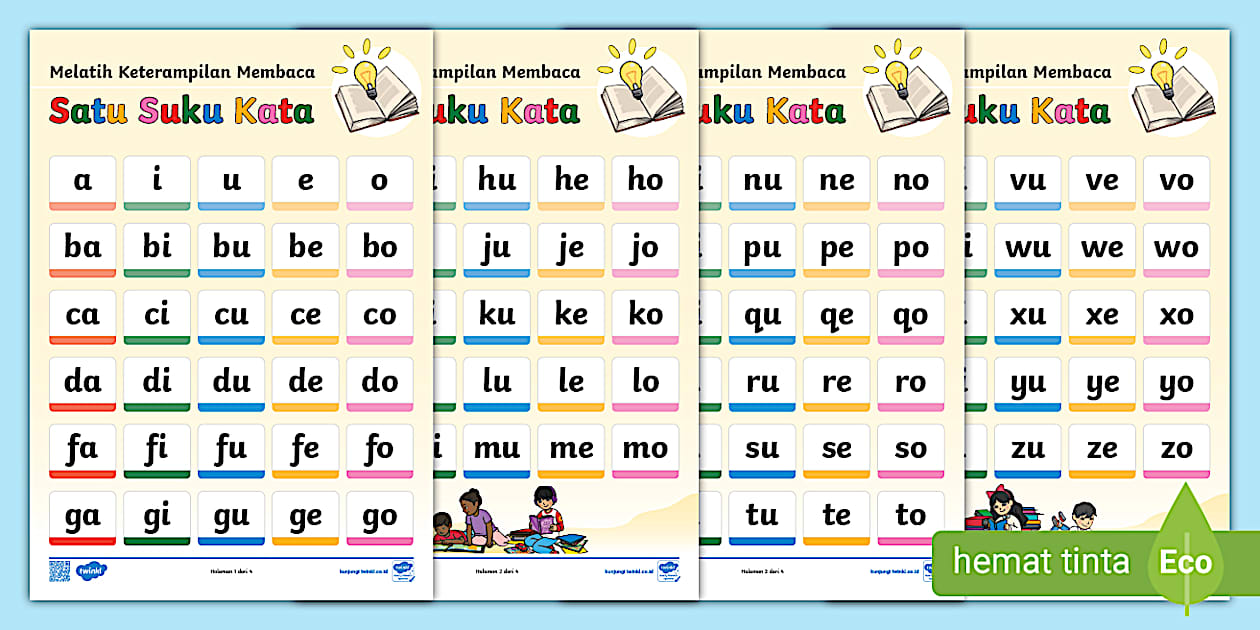 Booklet Keterampilan Membaca Satu Suku Kata (teacher made)