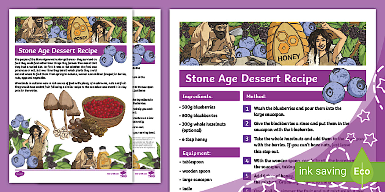 Stone Age Dessert Recipe (teacher made) - Twinkl