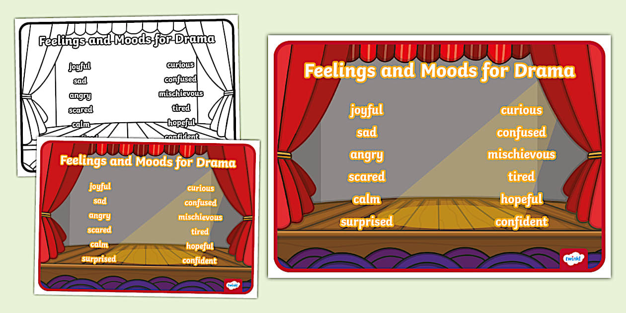 Drama Moods Word Mat (Hecho por educadores) - Twinkl