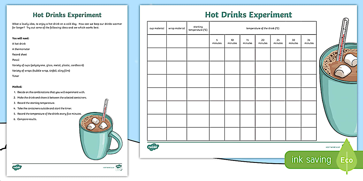 Winter Hot Drinks Outdoor Science Experiment (teacher made)