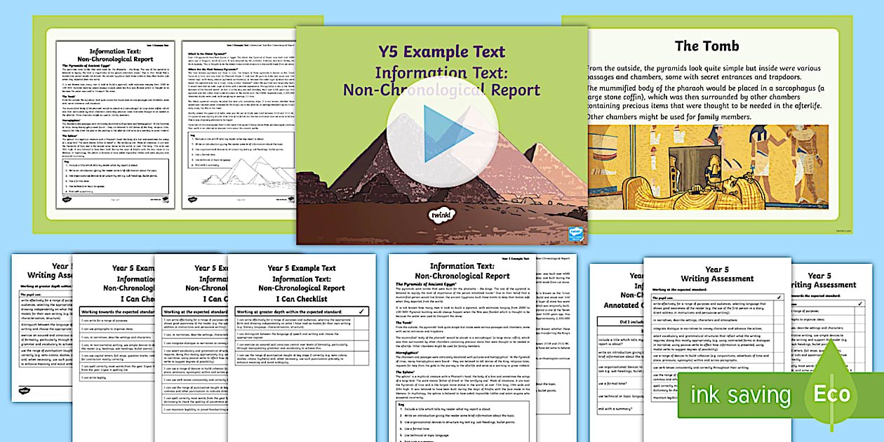 Non-Chronological Report Examples Year 5 Pack (teacher made)