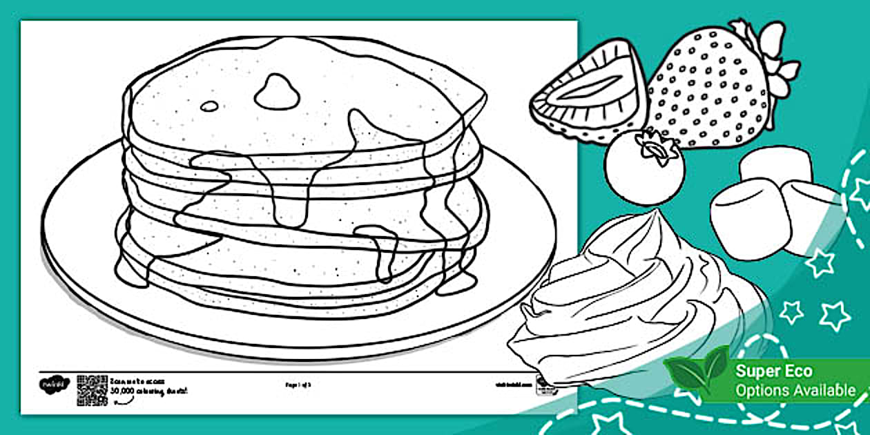 Pancake Day Colouring: Make Your Own Pancake (teacher made)