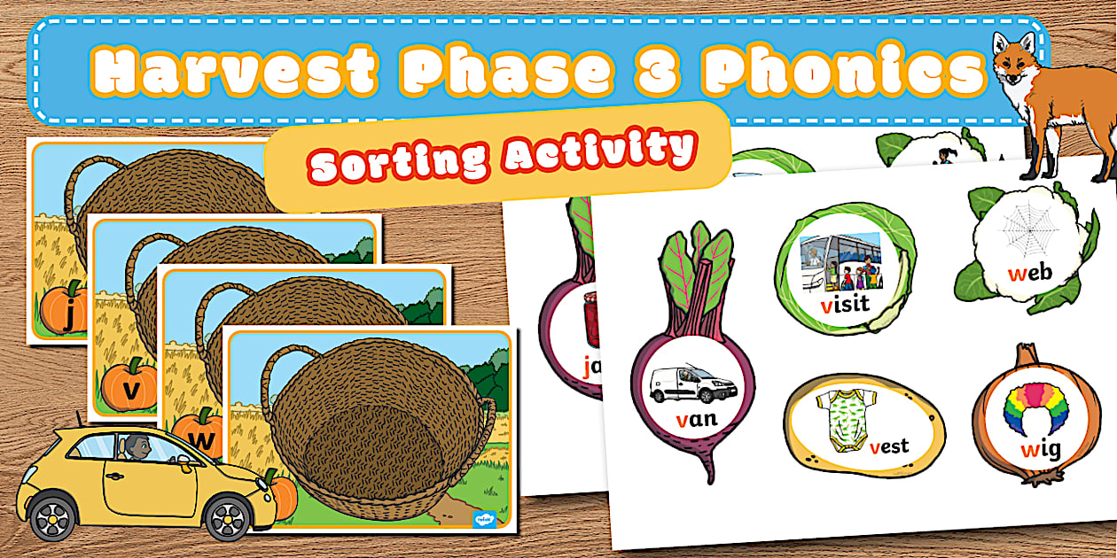 Harvest Phase 3 Phonics Sorting Activity