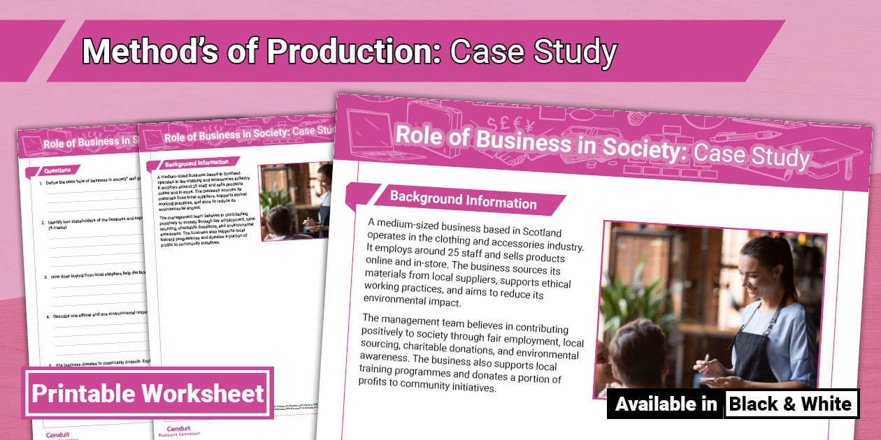 Role of Business Case Study:
