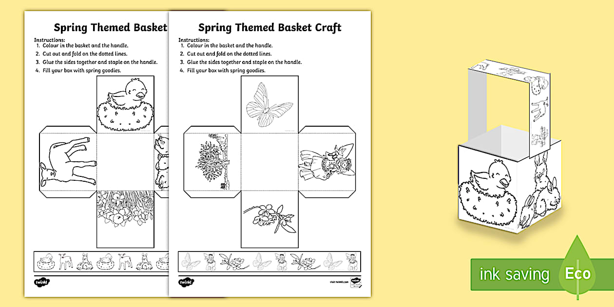 Editable Spring-Themed Basket Craft (teacher made) - Twinkl