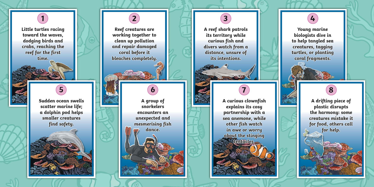Great Barrier Reef Freeze Frame Drama Flashcards - Twinkl