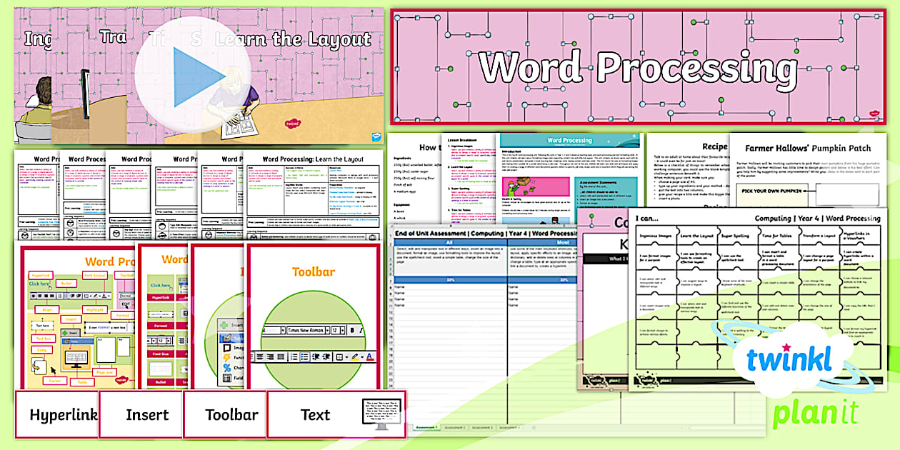 Computing: Word Processing Year 4 Unit Pack (teacher made)