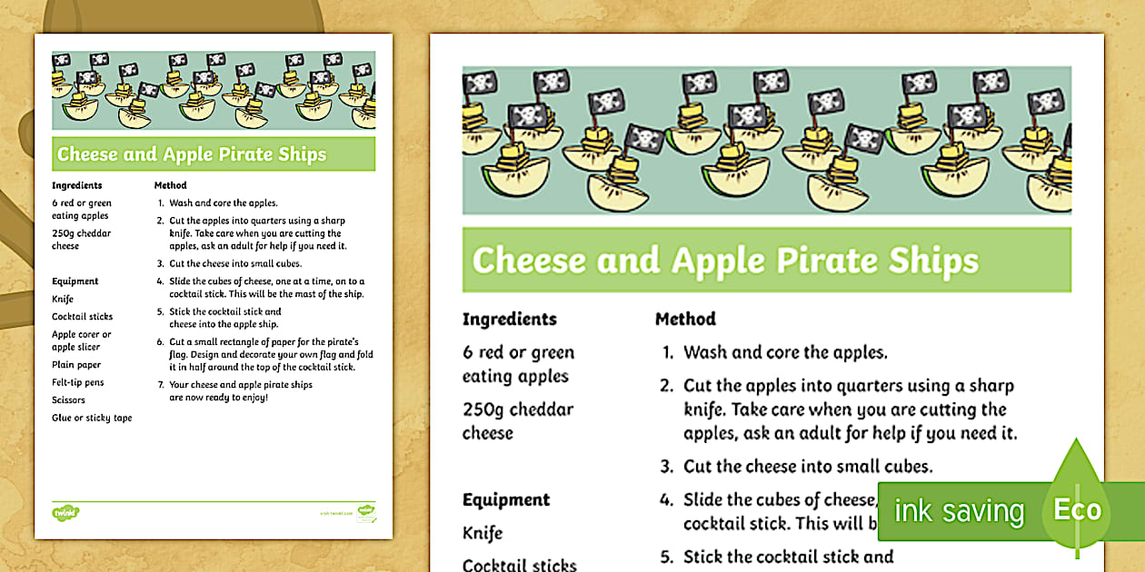 Cheese and Apple Pirate Ships Recipe Step-by-Step Instructions