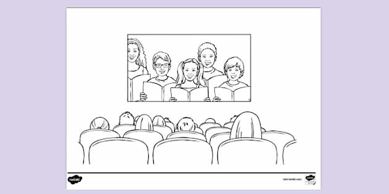 Cinema Movie - Colouring Page (teacher made) - Twinkl