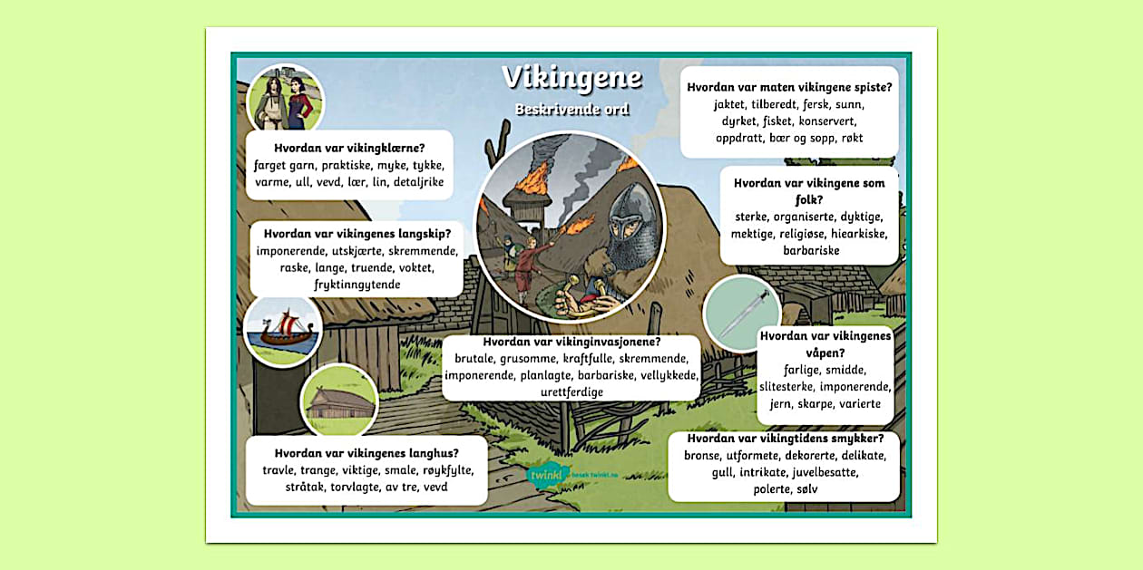 Vikingene med beskrivende ord | Vokabular (teacher made)